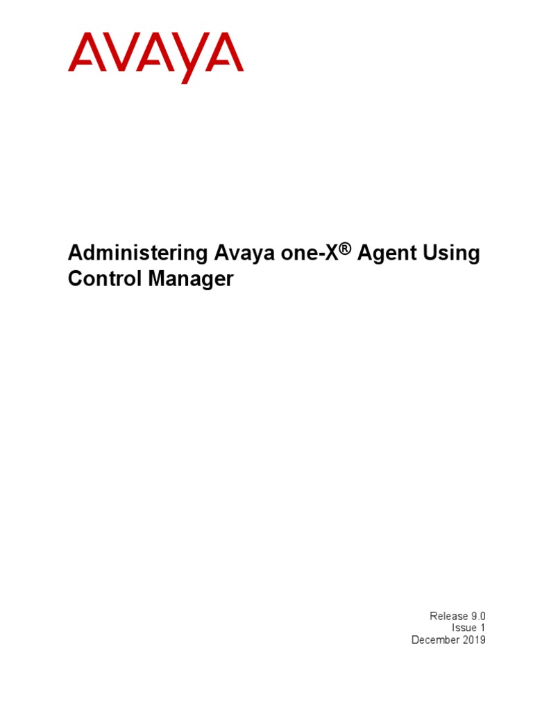 Avaya Control Manager Administering Avaya One-X Agent Issue 1.0 | PDF ...