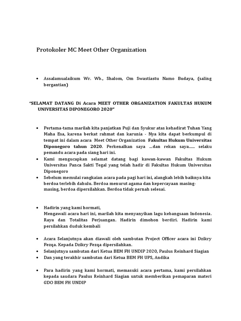 Protokoler MC M2O 2020 | PDF | Karier & Perkembangan