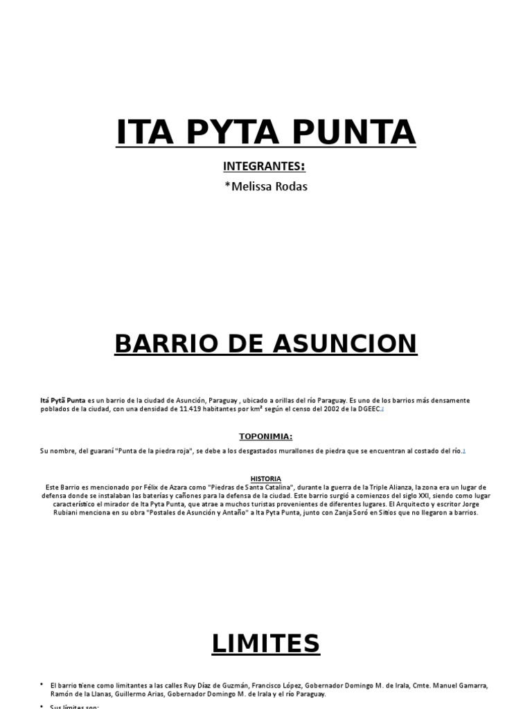 Itá Pytã Punta: Historia y Geografía | PDF | Naturaleza