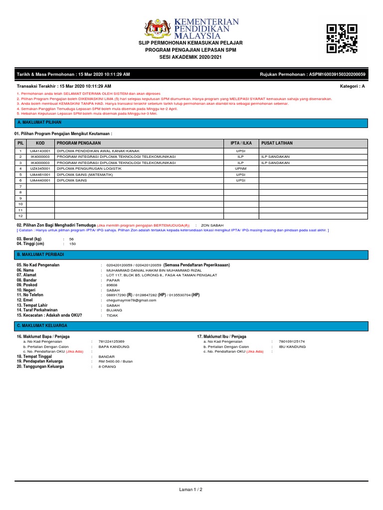 Muhammad Danial Hakim Bin Muhammad Rizal PDF | PDF