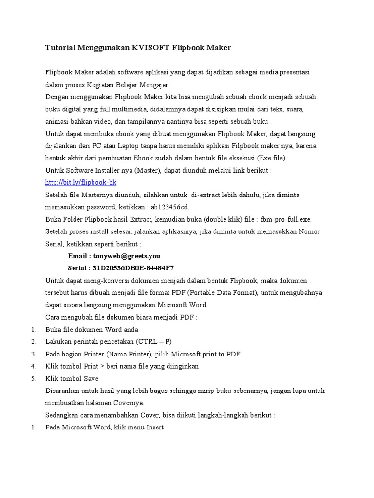 Tutorial Menggunakan KVISOFT Flipbook Maker | PDF