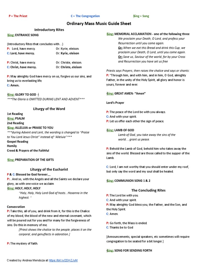 Catholic Mass Guide for Beginners | PDF | Mass (Liturgy) | Christian ...
