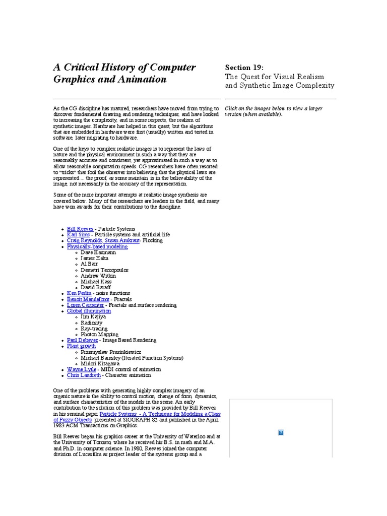 Lesson19 A Critical History of Computer Graphics and Animation | PDF ...