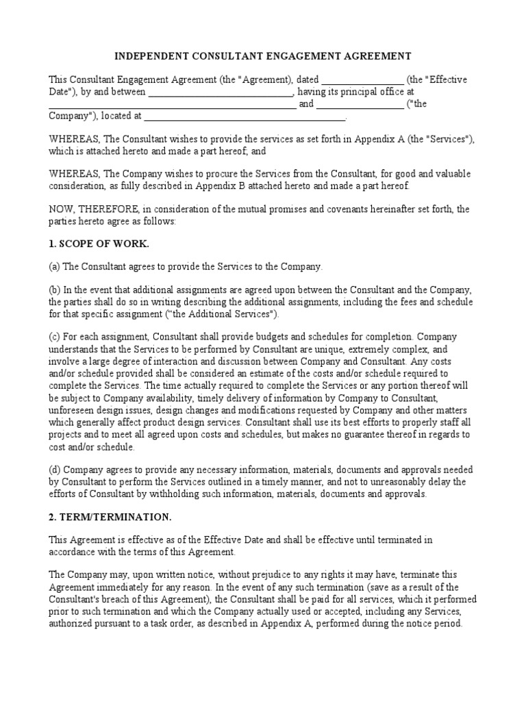 Independent Consultant Agreement | PDF | Trade Secret | Confidentiality