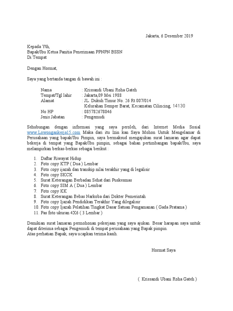Contoh-Lamaran-Kerja Sandi | PDF