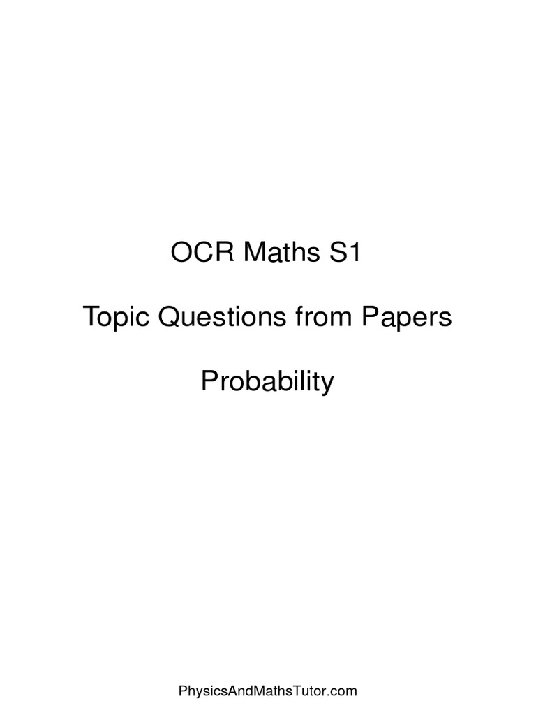 S1 Probability PDF | PDF | Correlation And Dependence | Probability ...