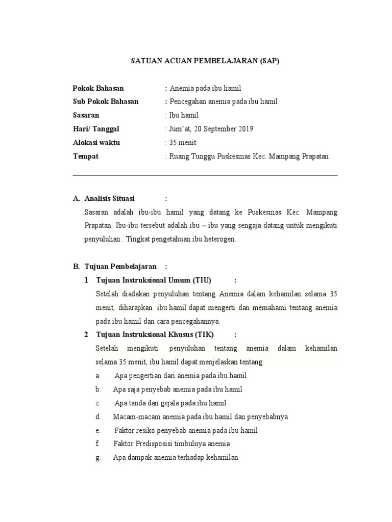 Contoh Sap Penkes | PDF