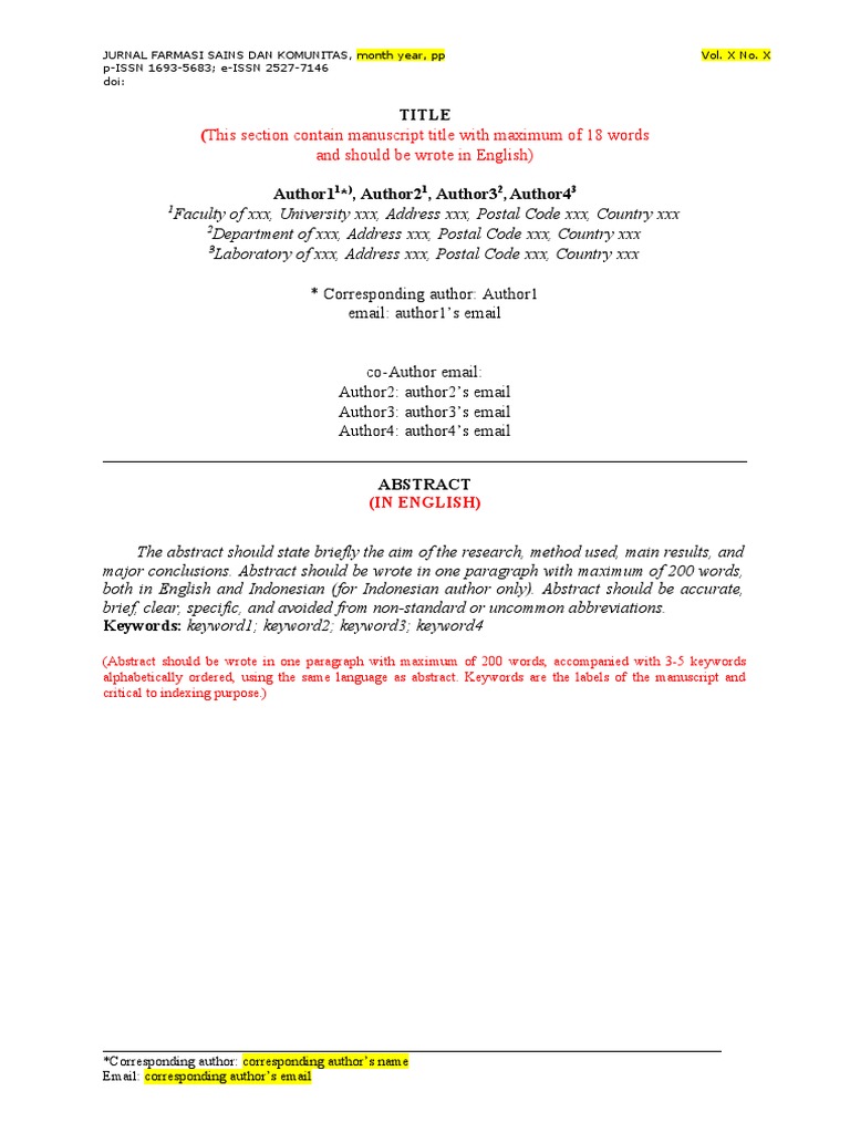 JPSC Template | PDF | Written Communication