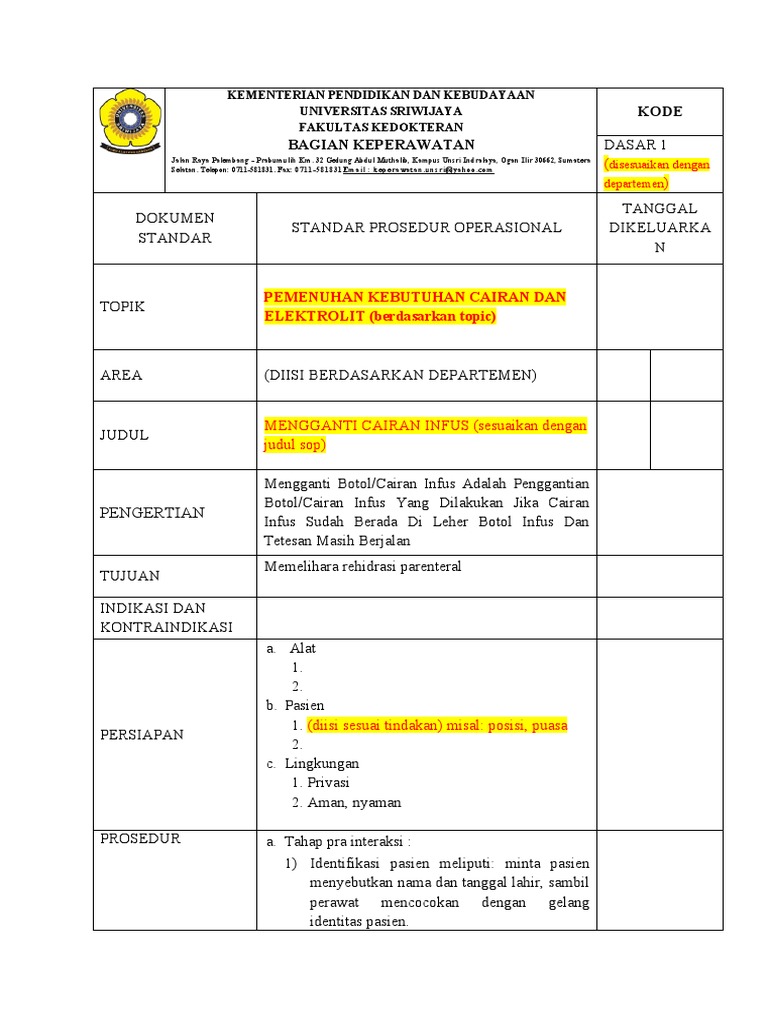 Contoh Format Pembuatan Sop | PDF