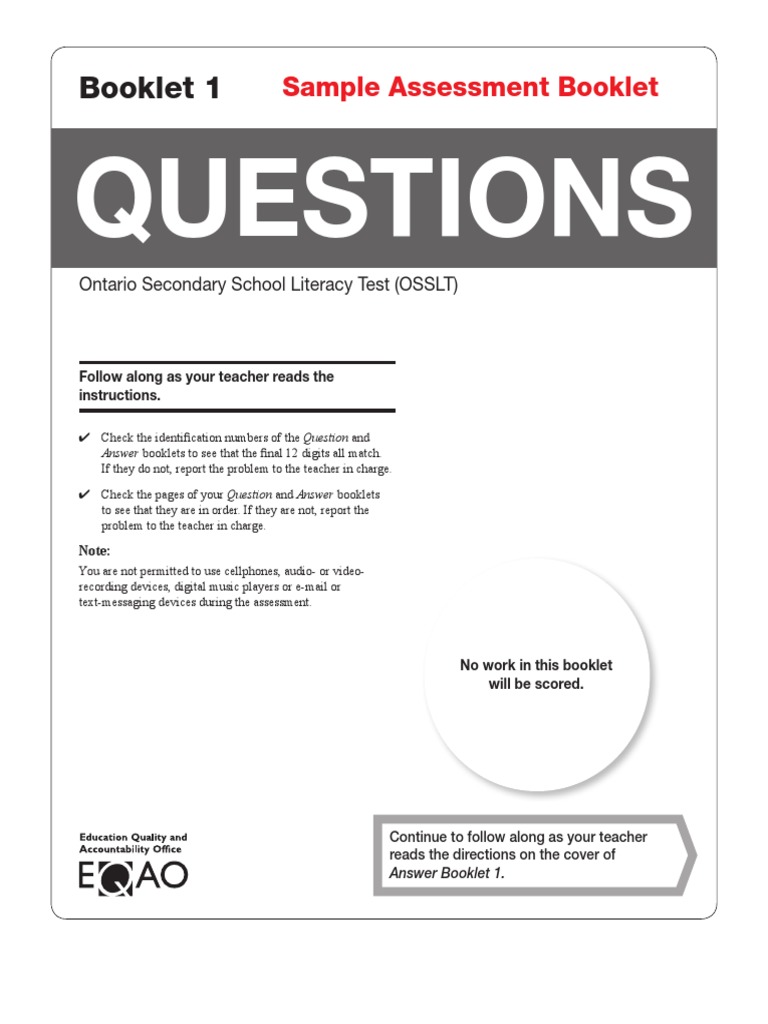 Osslt Practice Test Booklet1 Question PDF | Download Free PDF | Polar ...