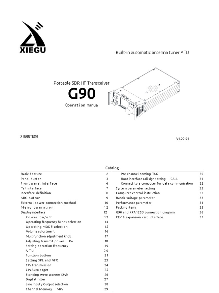 G90 Operation Manual 1.0.01 PDF | PDF | Radio | Antenna (Radio)