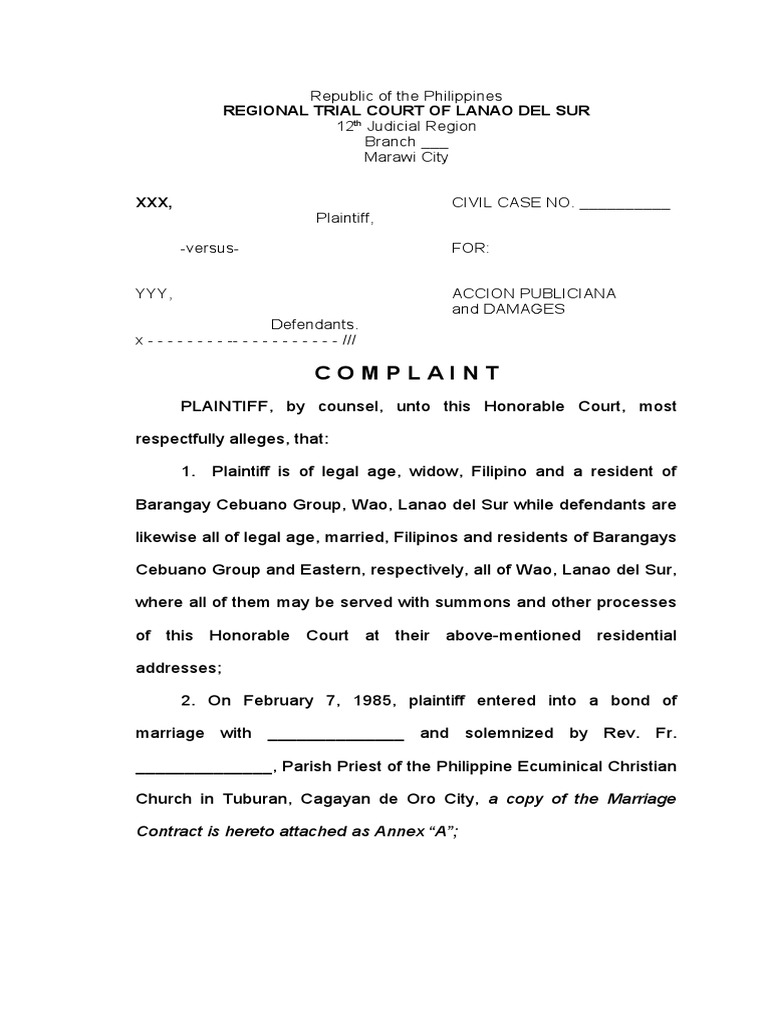Sample Legal Forms | PDF | Lawsuit | Damages