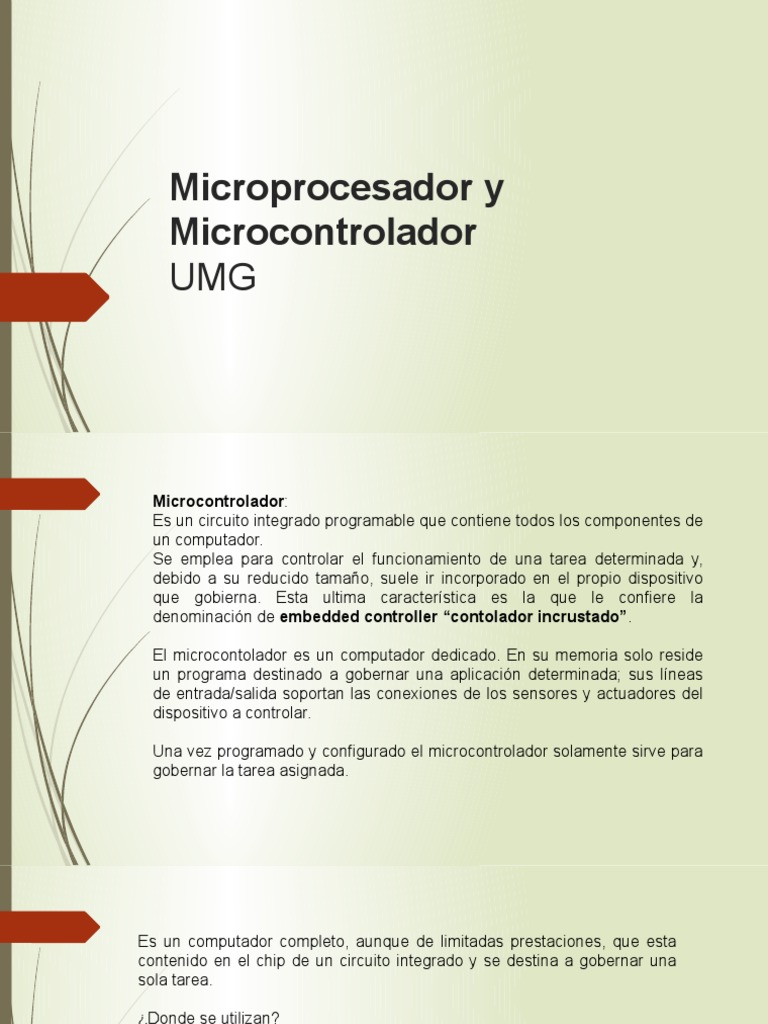 01 Microcontrolador | PDF | Microcontrolador | Almacenamiento de datos ...