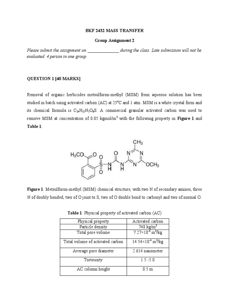 Assignment | PDF | Diffusion | Adsorption