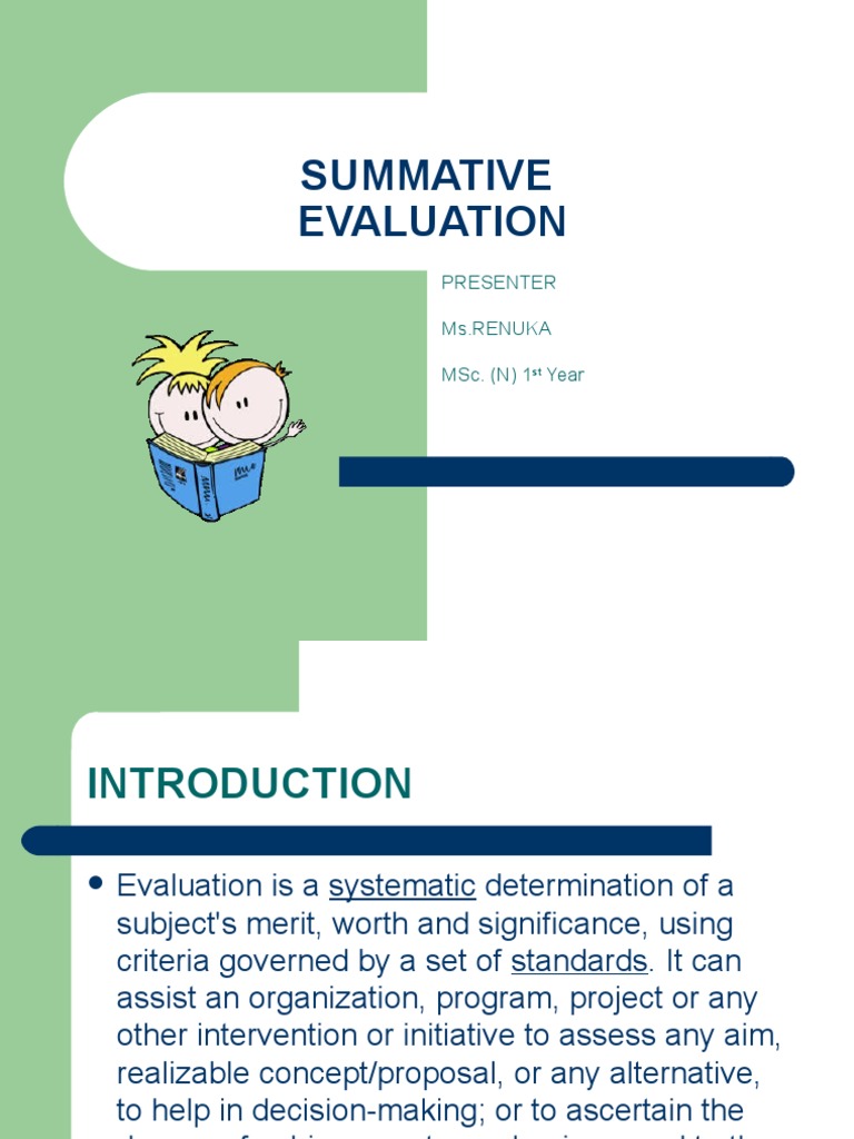 Summative Evaluation | PDF | Evaluation | Psychological Concepts
