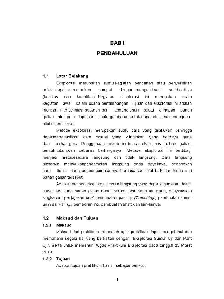 Eksplorasi Sumur Uji Dan Parit Uji Pandu | PDF