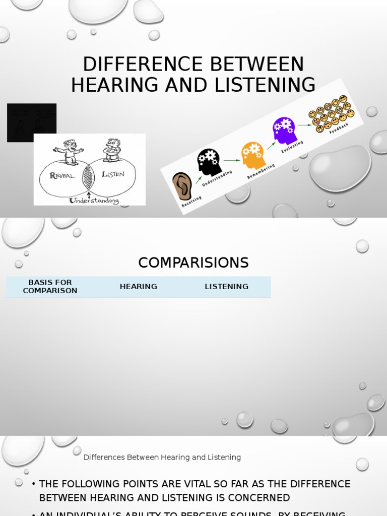 Difference Between Hearing and Listening | PDF | Hearing | Sound