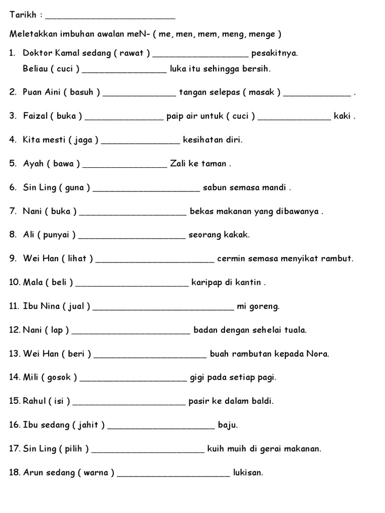 Imbuhan Awalan Men | PDF