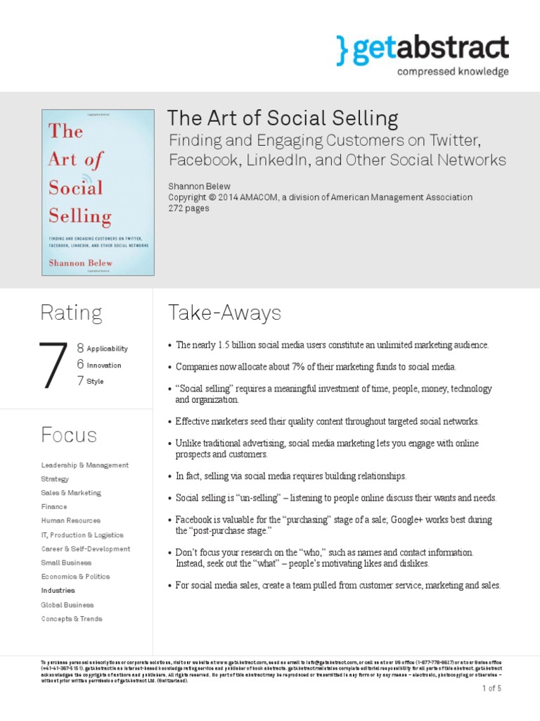 The Art of Social Selling | PDF | Social Media | Popular Culture ...