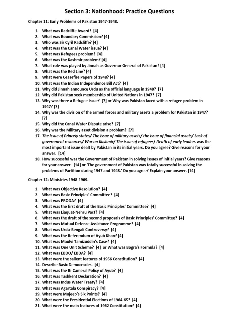 Section 3-Questions For Practice PDF | PDF | Muhammad Zia Ul Haq ...
