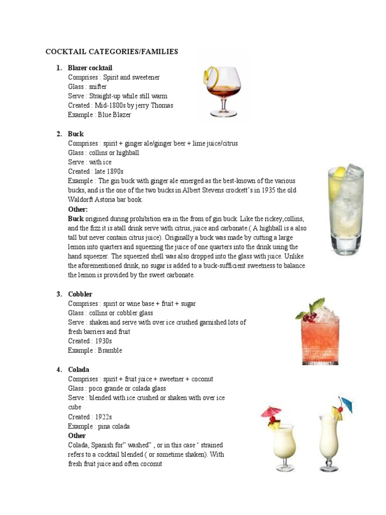 Cocktail Categories | Download Free PDF | Cocktails | Drink