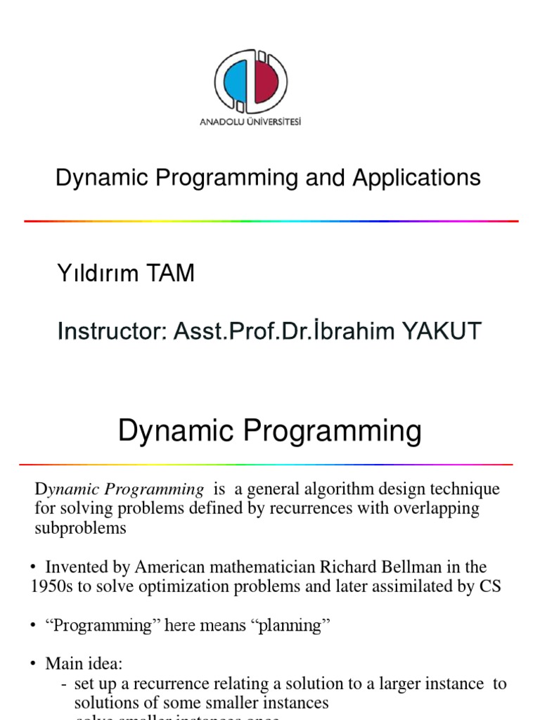 Dynamicprogramming 160512234533 | PDF | Dynamic Programming | Recursion