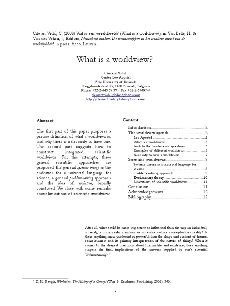 What Is A Worldview | PDF
