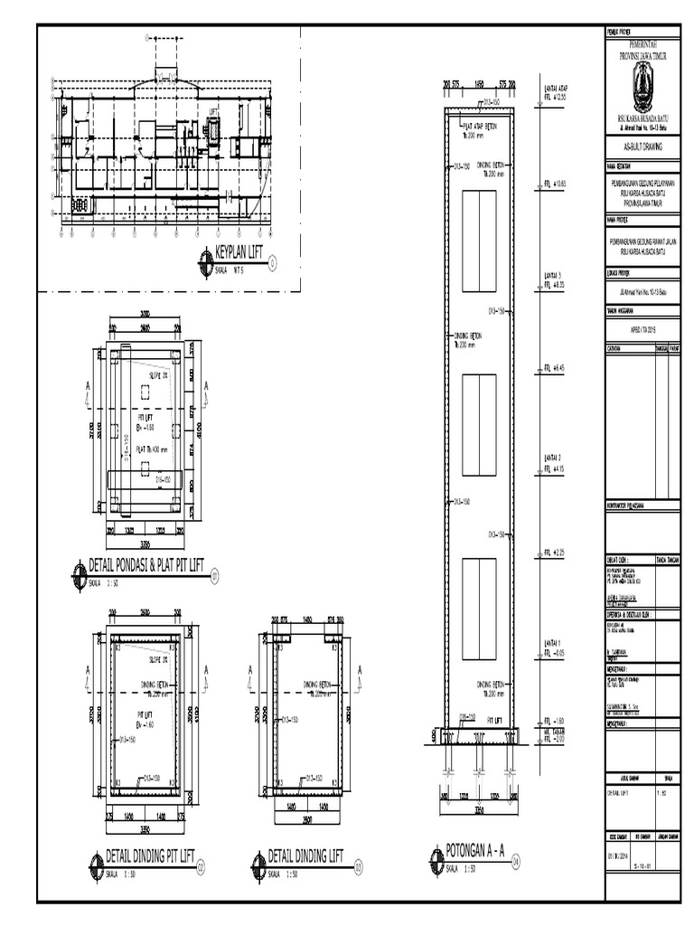 AS-BUILT DRAWING STRUKTUR LIFT-Model PDF | PDF