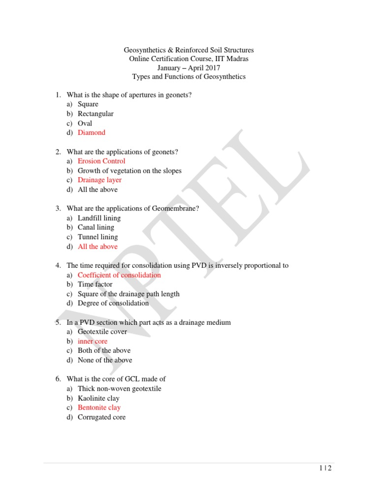 Types And Functions Of Geosynthetics Pdf