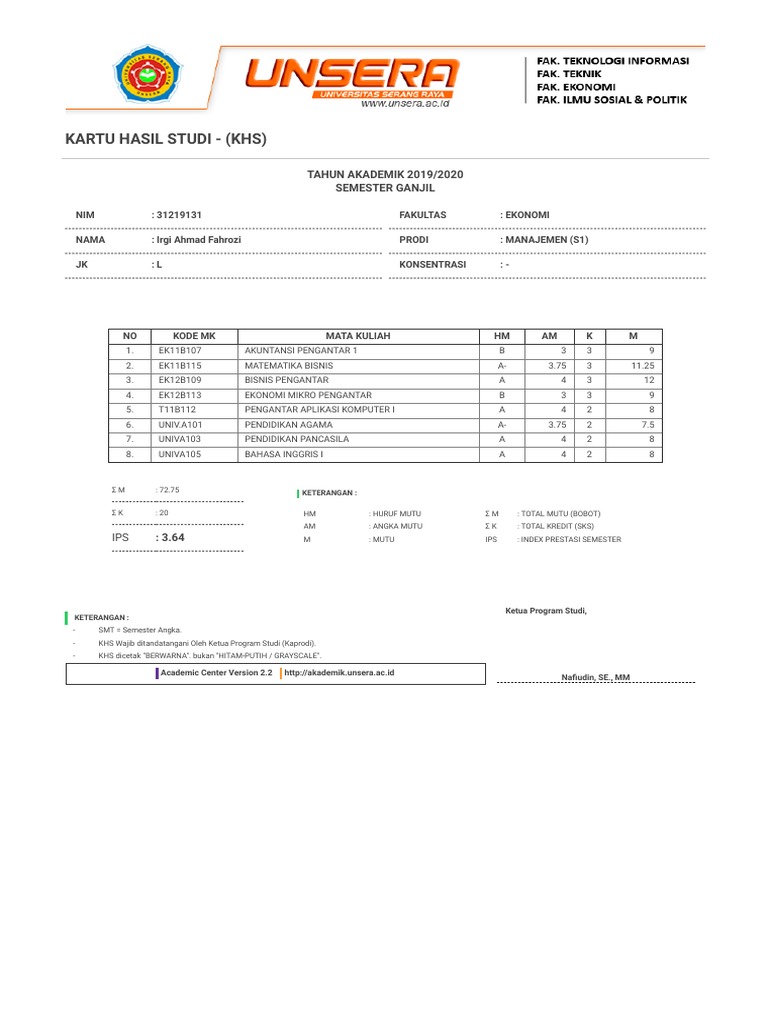 Akademik Unsera Ac Id PDF | PDF