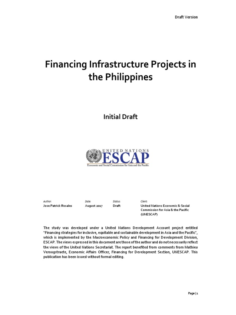 Financing Infrastructure Projects in The Philippines - Background Study ...