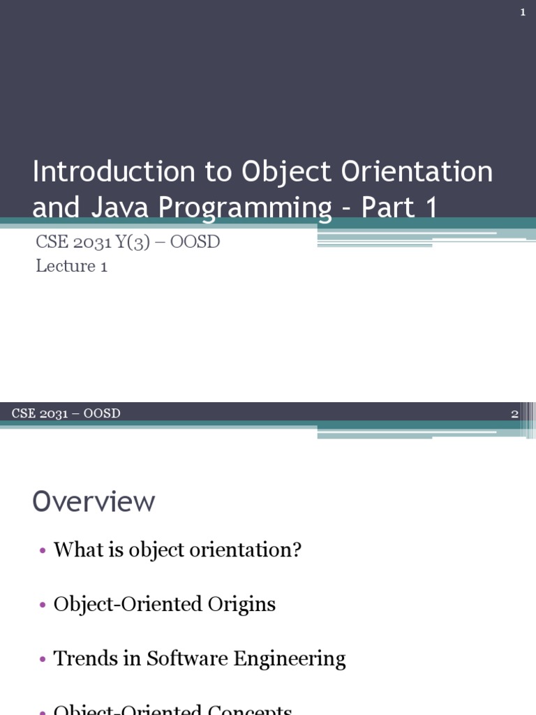 Introduction to Object Orientation | PDF | Object Oriented Programming ...