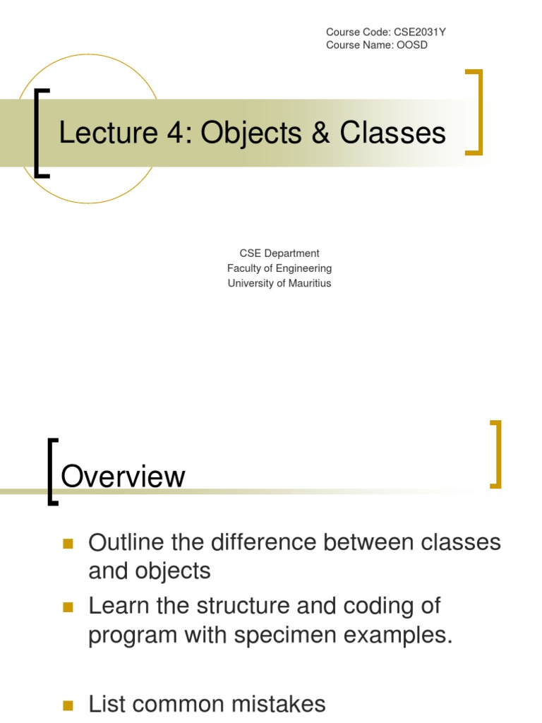 Classes Objects Pdf Constructor Object Oriented Programming Programming