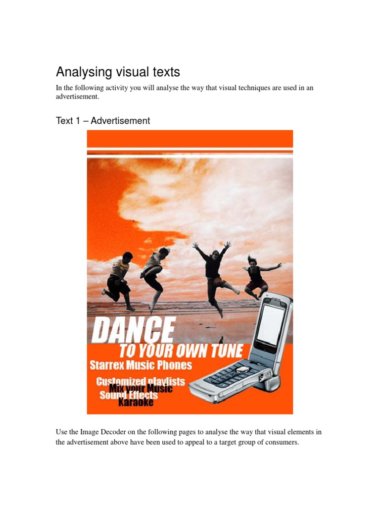 Analyzing Visual Texts | PDF | Composition (Visual Arts) | Advertising