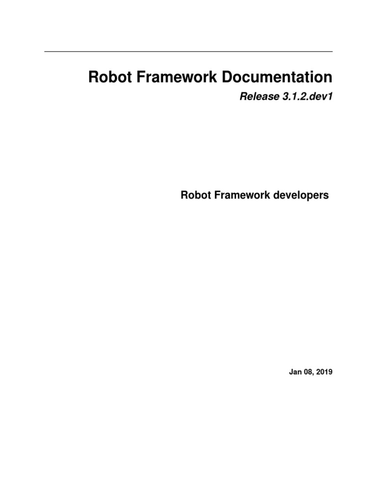 Robot Framework PDF | PDF | Parameter (Computer Programming) | Command Line Interface