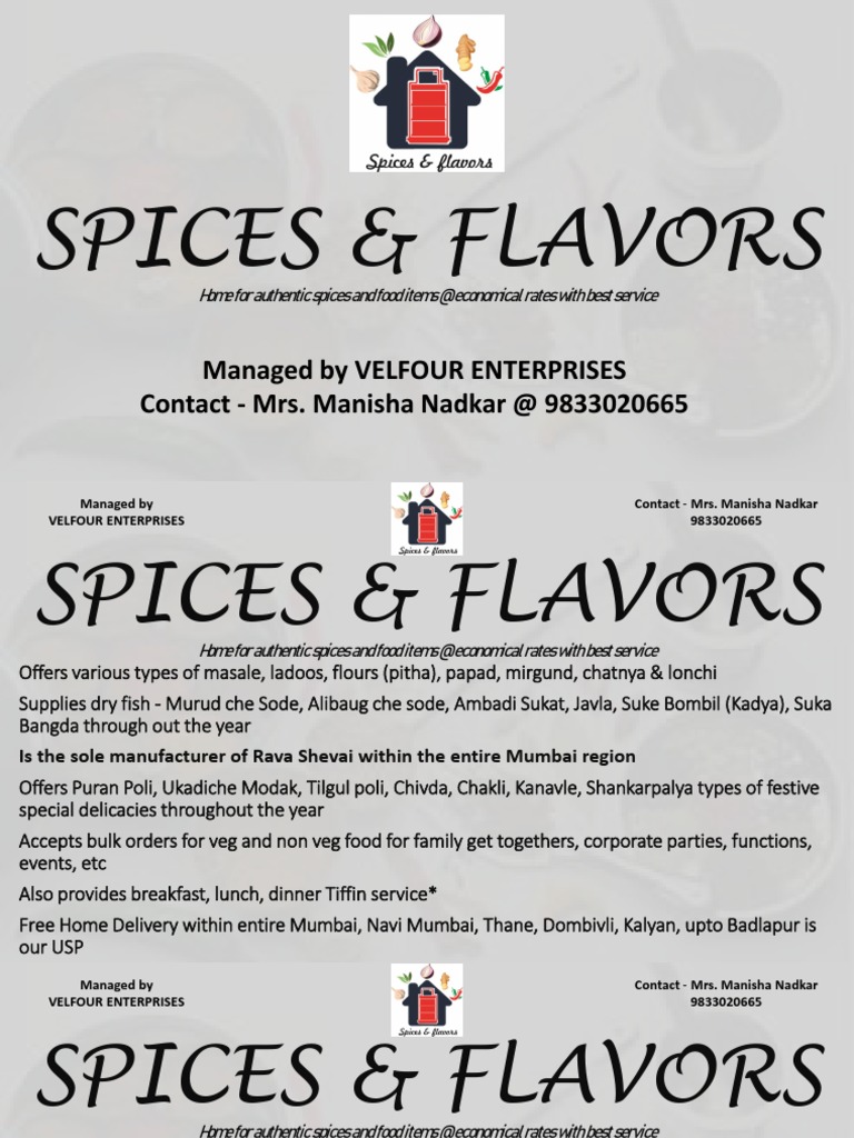 Spices N Flavours Promotion - 1 | PDF | Desi Cuisine | Cooking