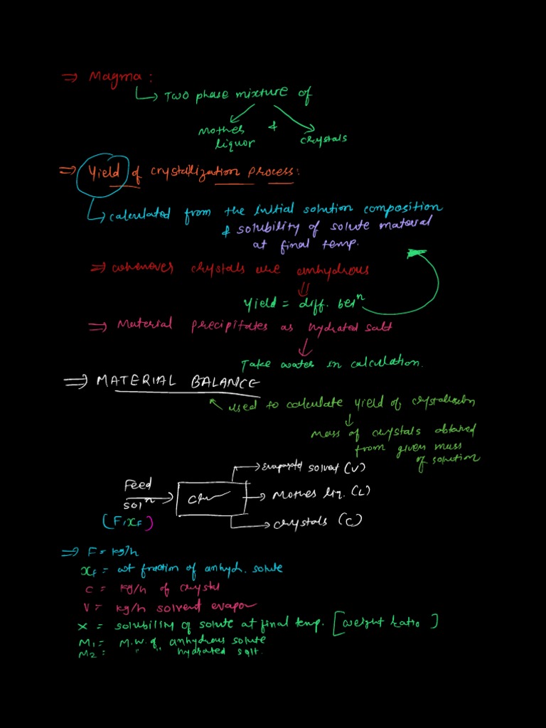 Material Balance of Crystallisation PDF | PDF | Crystallization | Solution