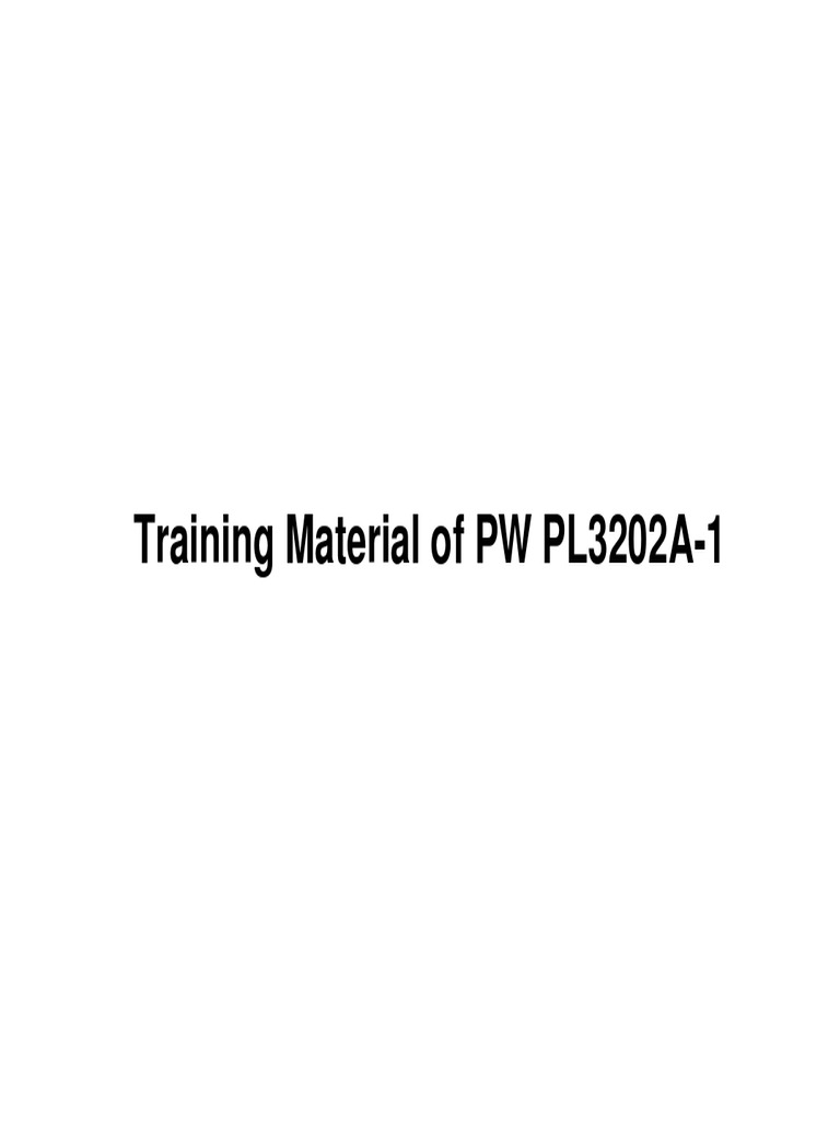Training Material of PW PL3202A-1 | PDF | Power Inverter | Power Supply