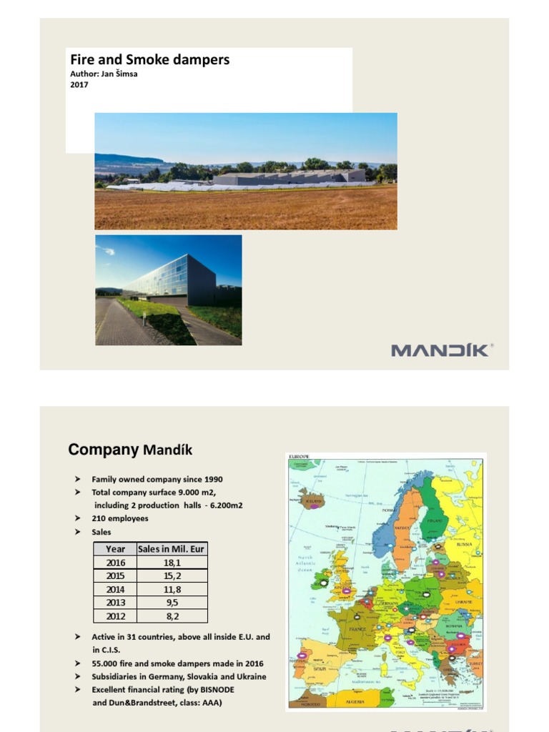 Fire and Smoke Dampers: Mandík Company Overview | PDF | Duct (Flow ...