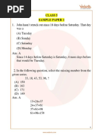 Math Olympiad Class 6 Sample Paper | PDF | Teaching Mathematics