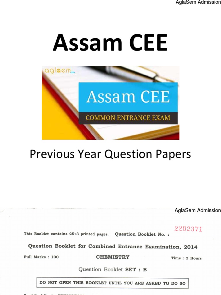 Assam CEE Previous Year Question Papers PDF | PDF | Ph | Acid