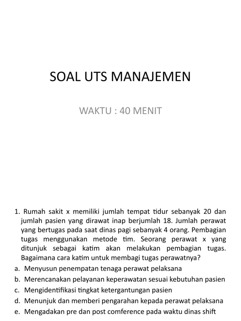 Contoh Soal Uts Manajemen | PDF