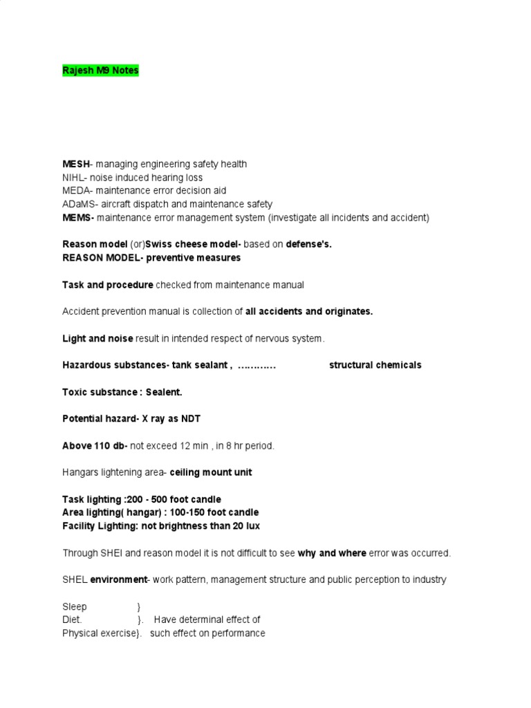 Module 9 Important Notes PDF | PDF | Stress (Biology) | Memory