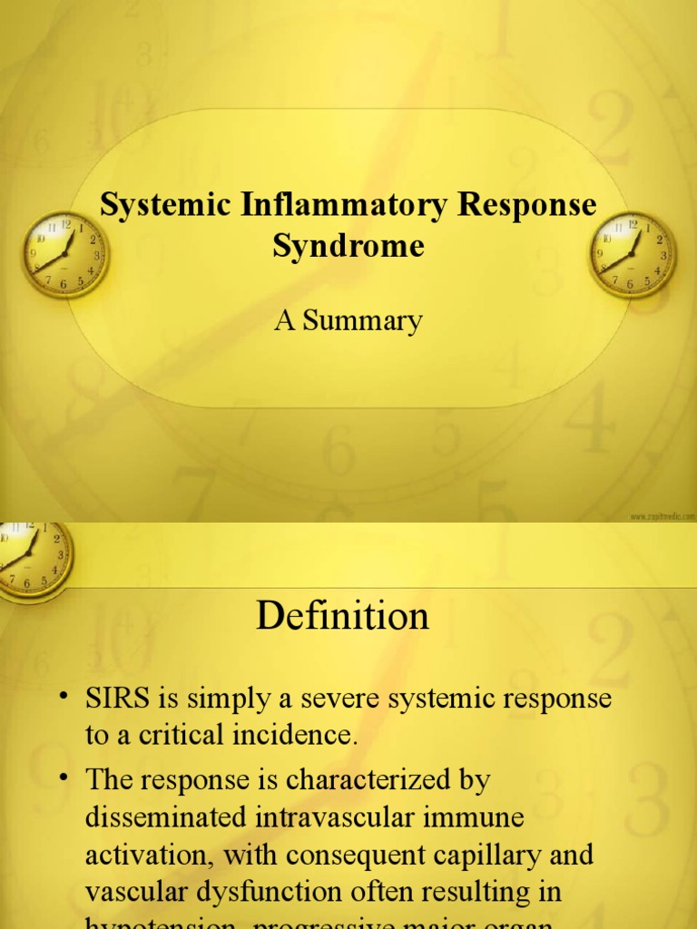 Systemic Inflammatory Response Syndrome: A Summary | PDF | Inflammation ...