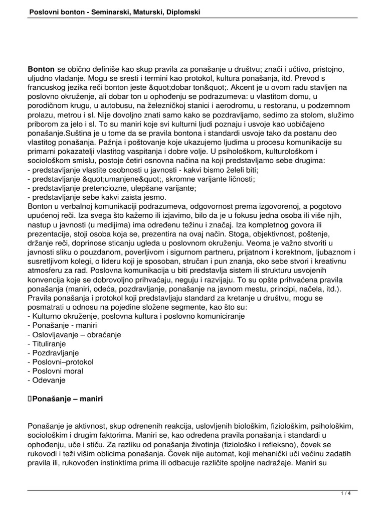 Poslovni Bonton | PDF