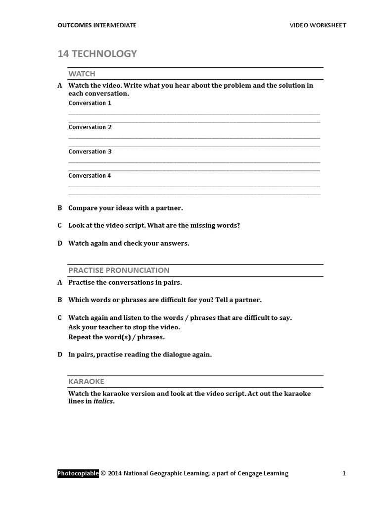 Conversation Practice Video Worksheet | PDF | Computing | Communication