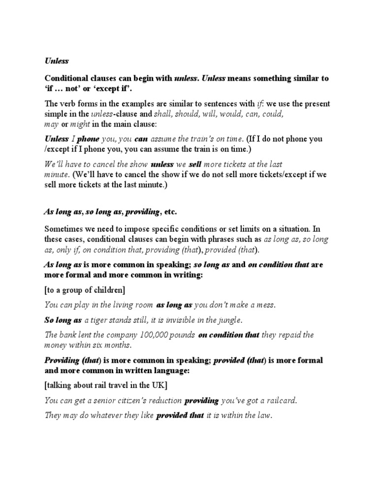 Conditionals Without "If" | PDF