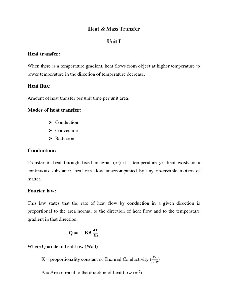 Unit Operation HMT PDF | PDF | Heat Transfer | Thermal Conduction