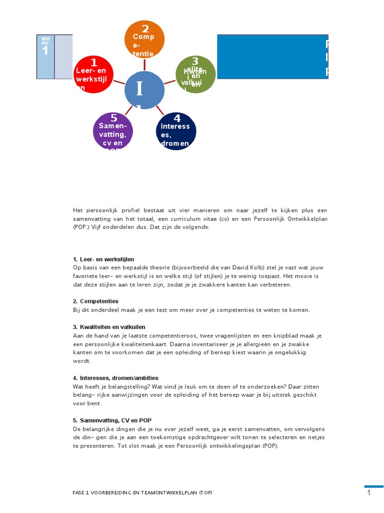 Persoonlijk Ontwikkel Plan Uitwerking | PDF