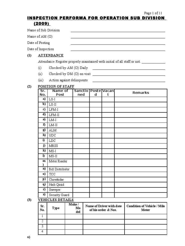 Inspection Proforma of FESCO Sargodha | PDF | Transformer | Electrical ...